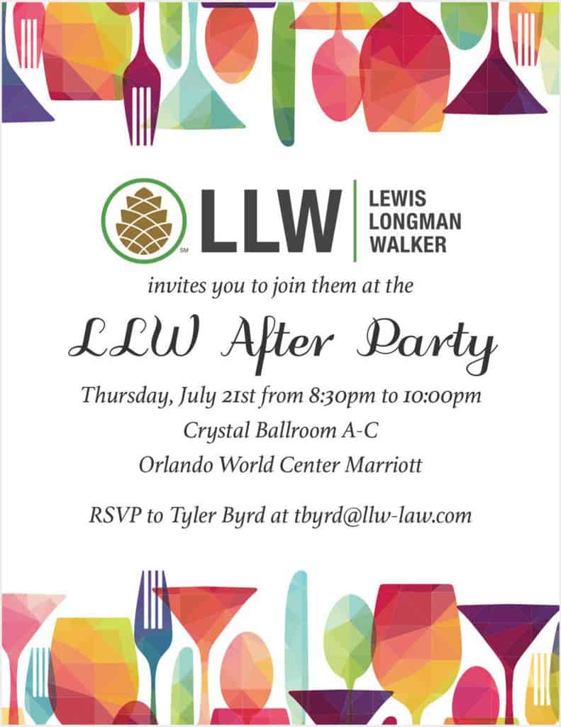 LLW After Party Invitation Design - Doohickey Creative