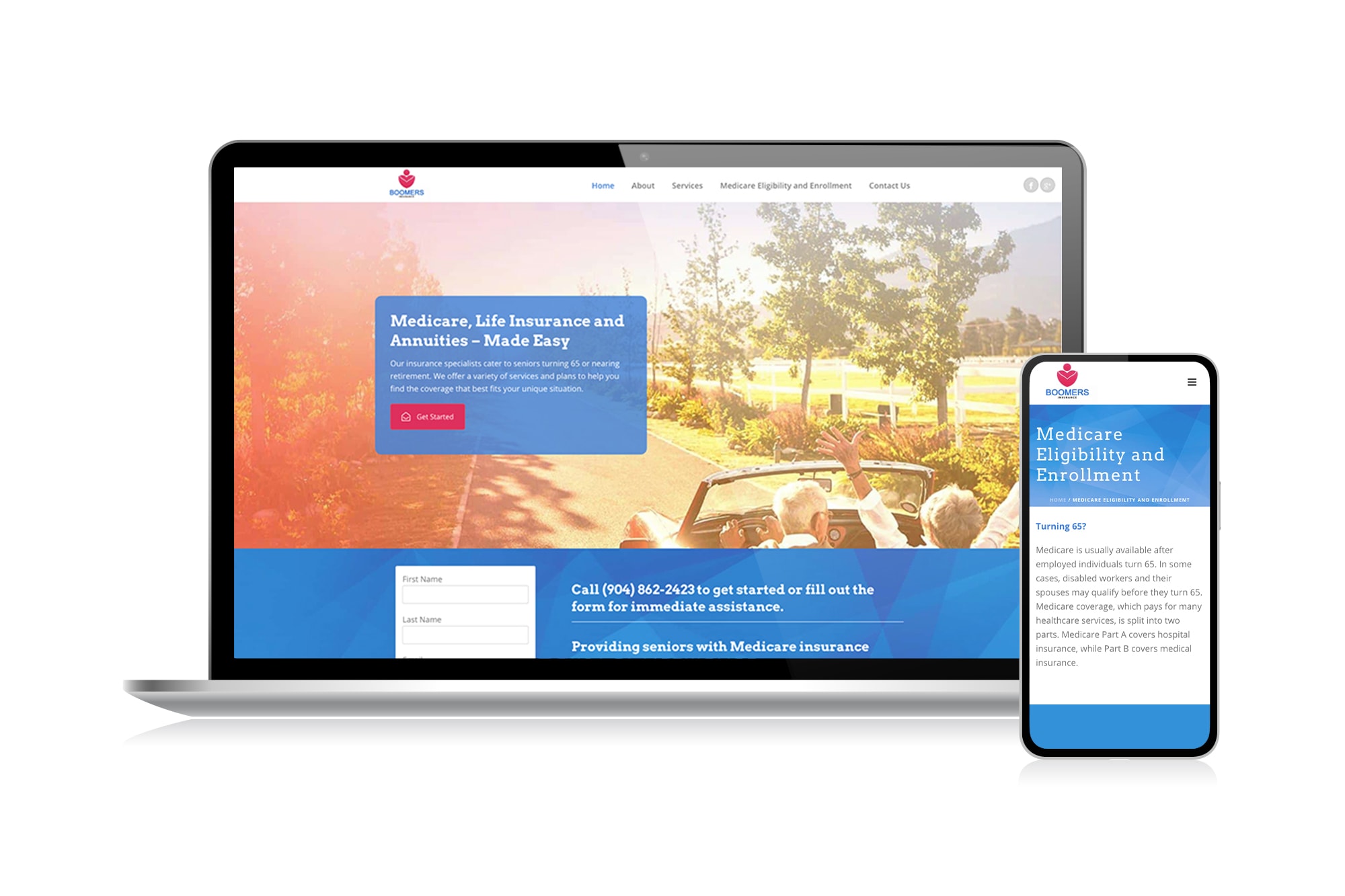 Boomers Insurance Group Website Design - Doohickey Creative